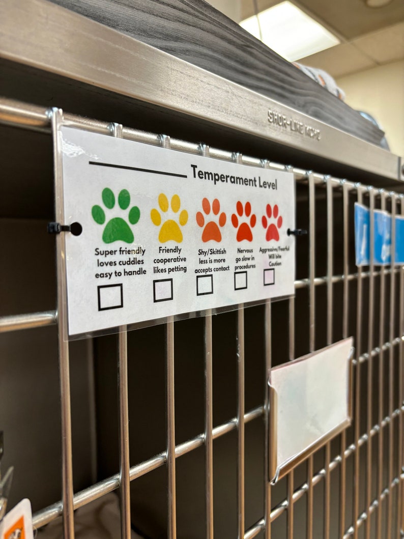 Temperment Level Kennel Card for Veterinary Clinics - Etsy