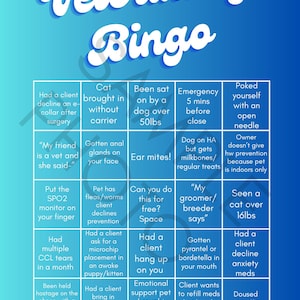 Veterinary Bingo Boards - Etsy