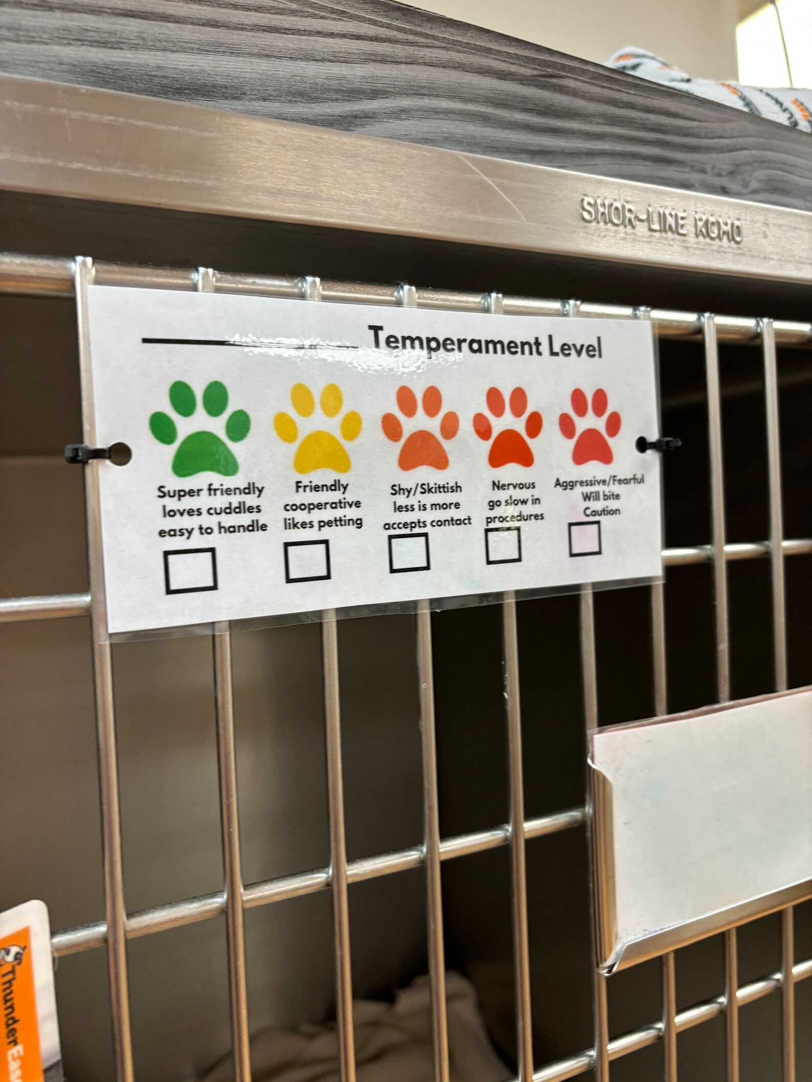 Temperment Level Kennel Card for Veterinary Clinics - Etsy