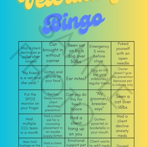 Veterinary Bingo Boards - Etsy