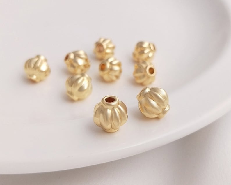 40PCS 14k Gold Filled Lantern Spacer Beads,smooth Gold Spacer Beads ...