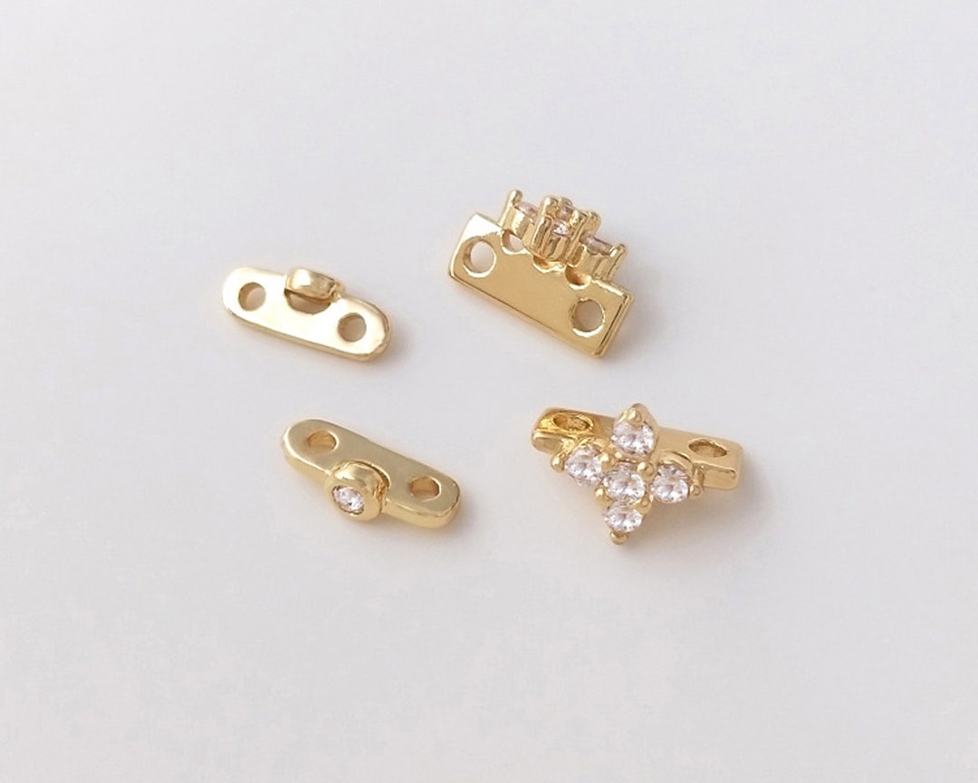 10PCS 14k Gold Filled Zirconium Inlaid Double Row Hand String Pearl ...