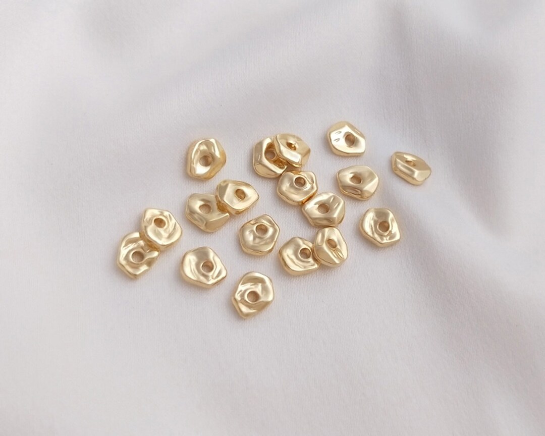 30PCS 14k Gold Filled Brass Wavy Disc Separator Beads,disc Spacer Beads ...