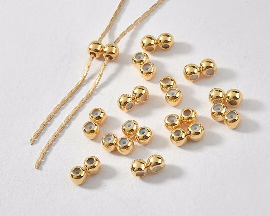10PCS 8*4mm 14K Gold Filled Positioning Beads, Silicone Spacer Bead ...