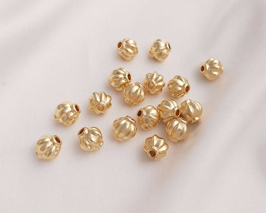 40PCS 14k Gold Filled Lantern Spacer Beads,smooth Gold Spacer Beads ...