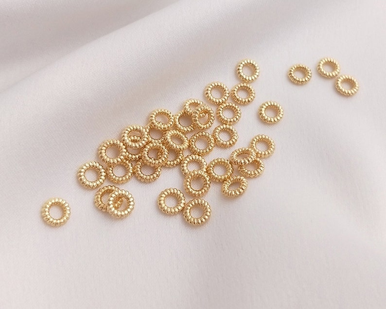100PCS 14k Gold Filled Textured Closed Loop Jump Rings Brass - Etsy