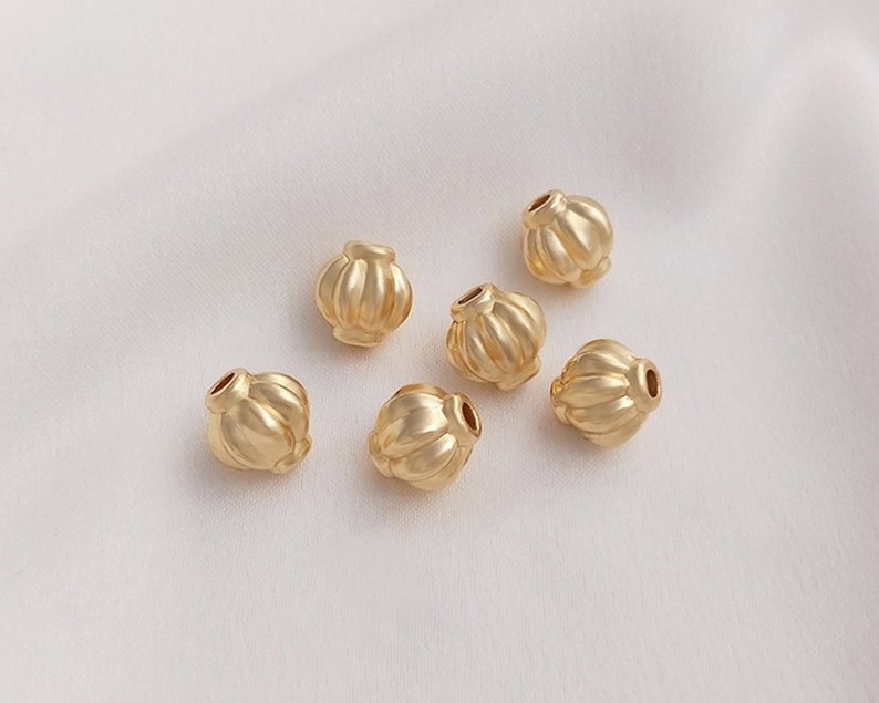 40PCS 14k Gold Filled Lantern Spacer Beads,smooth Gold Spacer Beads ...