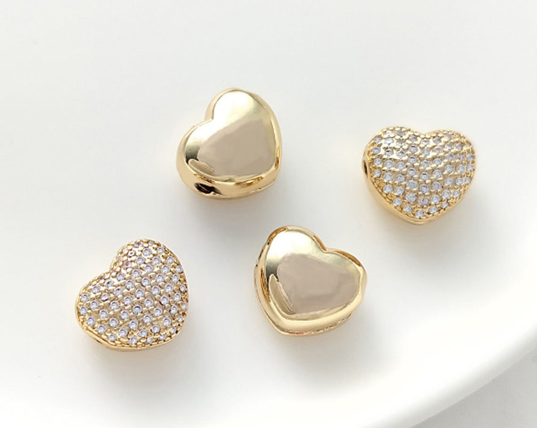 Love Shaped Cubic Zirconia Partition Making Pendant Supplies DIY 14K ...