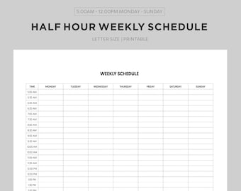Printable Weekly Schedule Planner Super Simple - Etsy