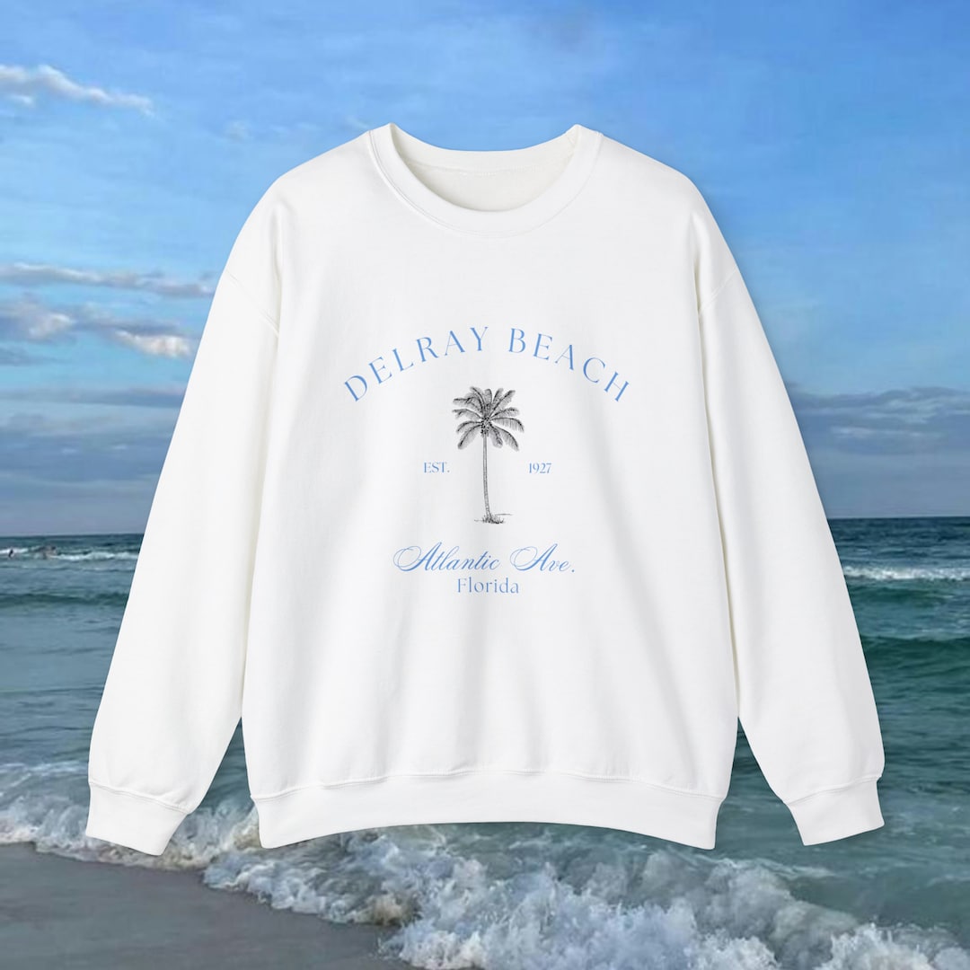 Delray Beach Sweatshirt, Custom Florida Beach Shirt, Customize Beach ...