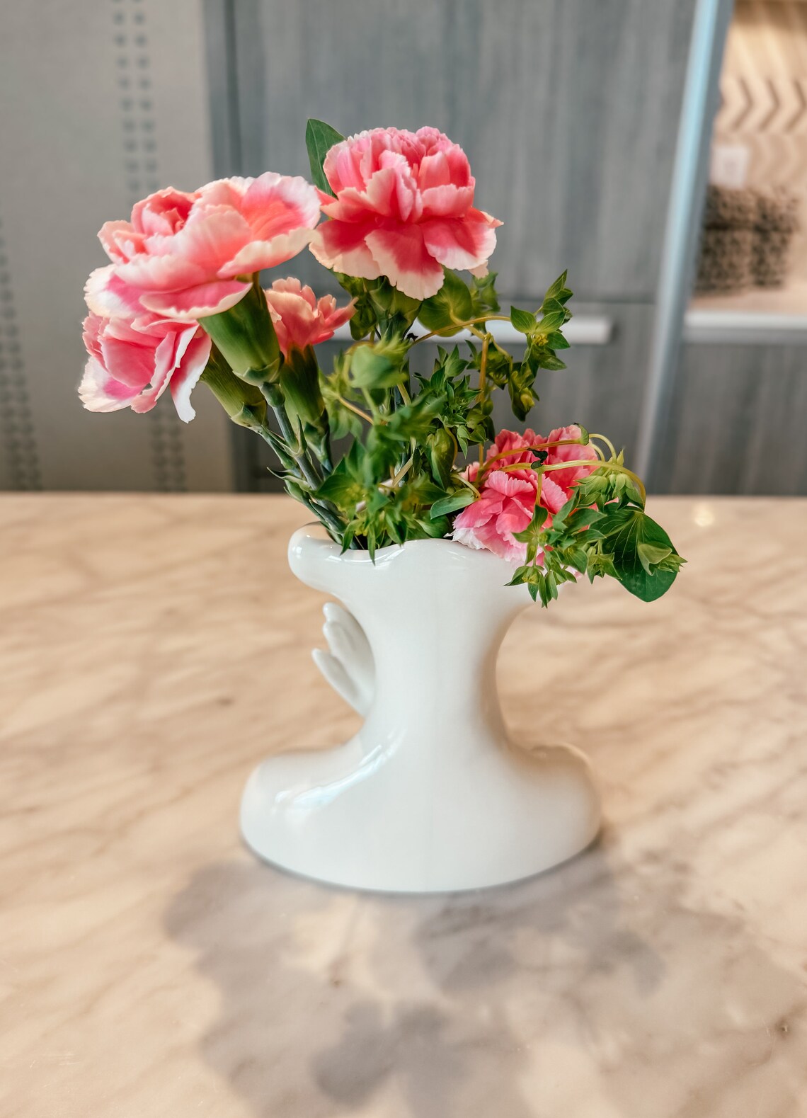 Small White Ceramic Face Vase - Female Head Vase - Face Art Vases ...