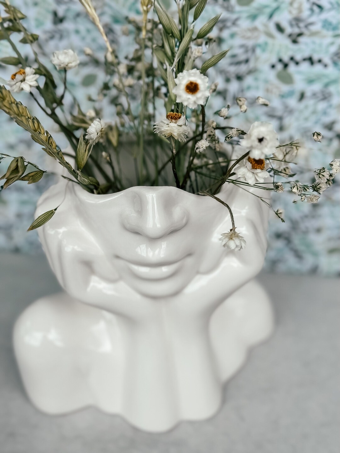 Chic Flower Vase Woman Face Vase for Dried Flowers Head - Etsy