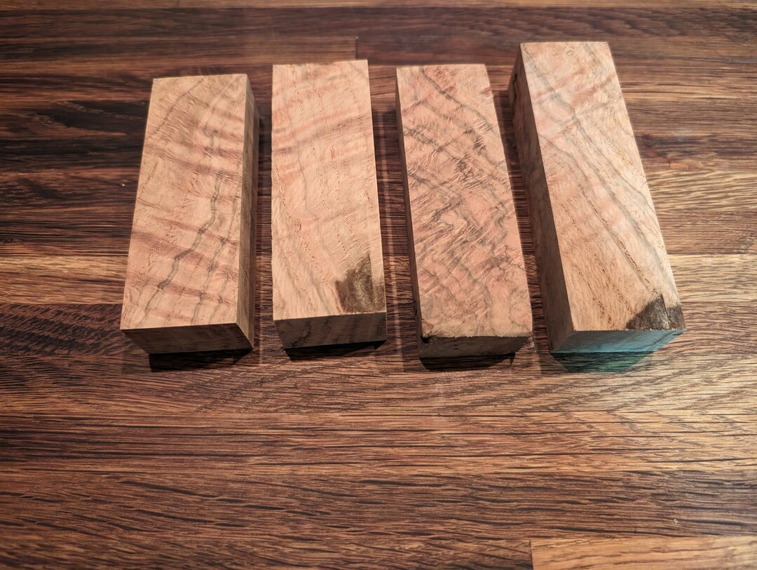4 Piece Highly Grained Burl Wood Blanks Great for Pens, Knives Crafts ...