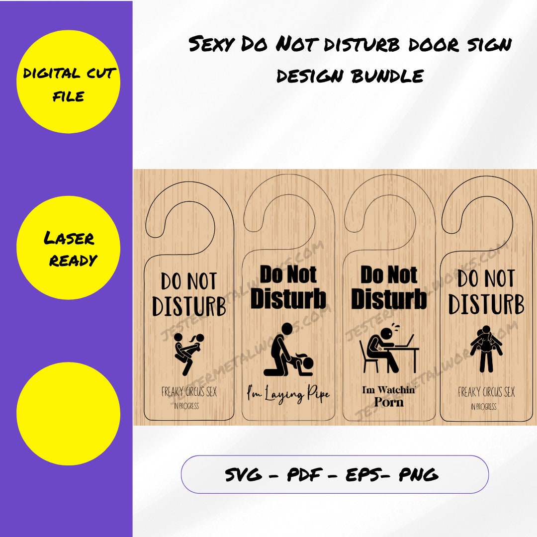 Funny Adult Do Not Disturb Door Hanger SVG - Laser Cut File - Etsy