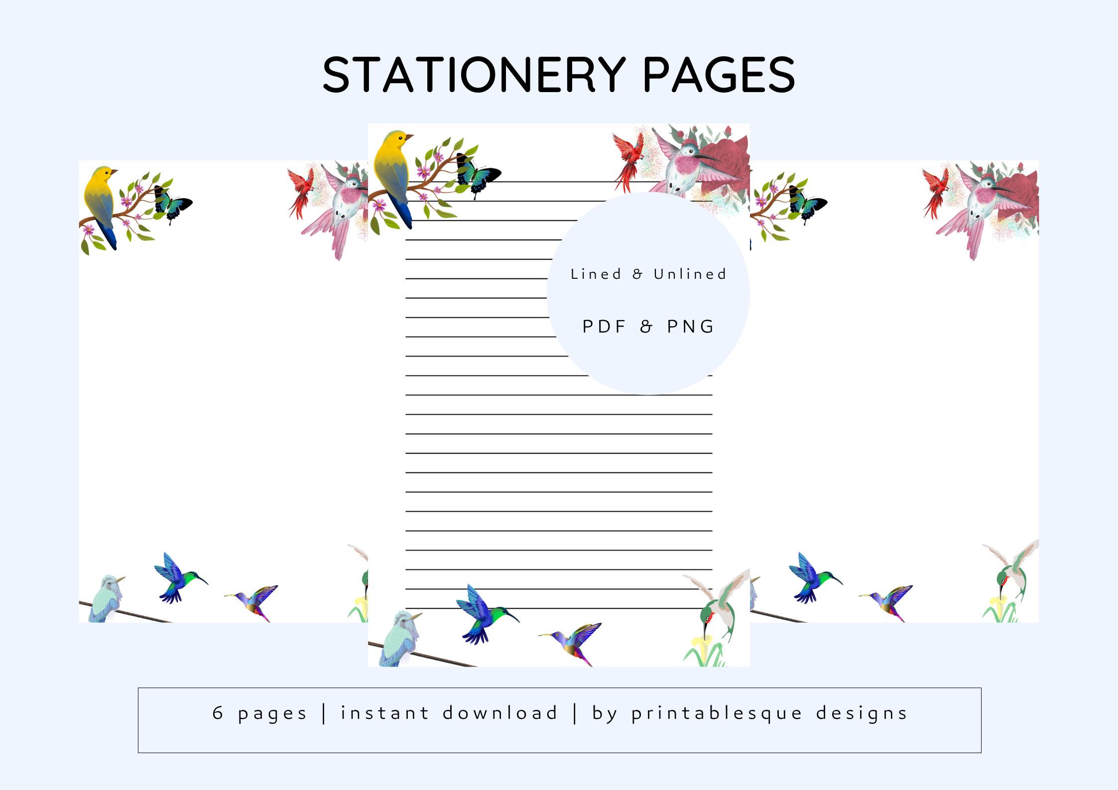 Colourful Stationery With Birds - Etsy