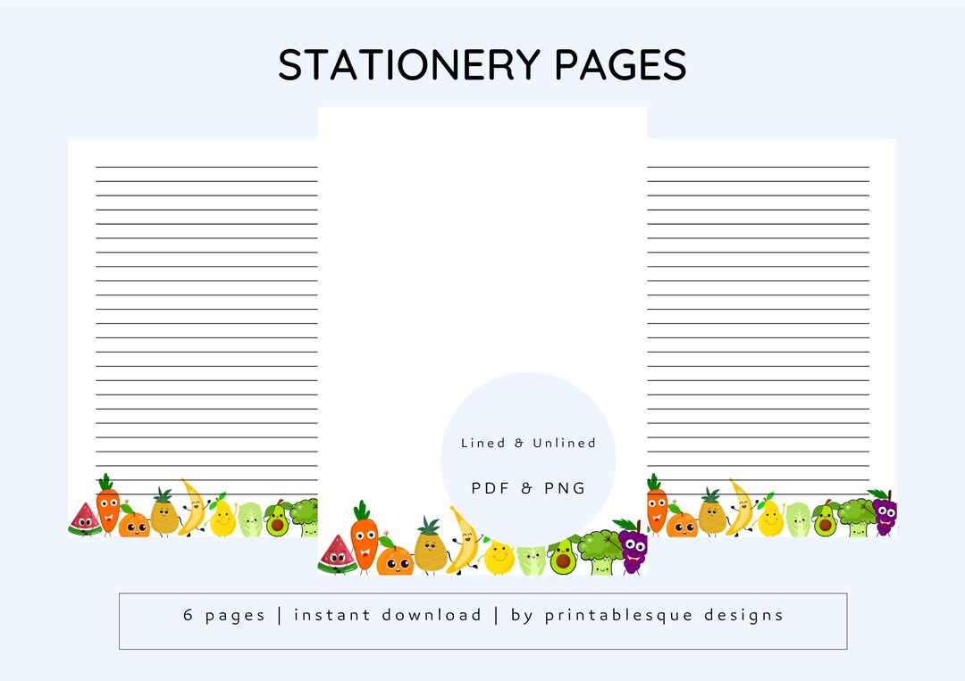 Fruit & Vegetable-themed Stationery - Etsy