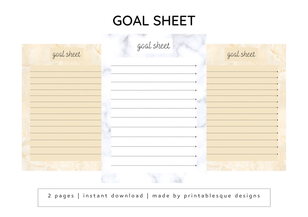 Goal-setting Printable - Etsy