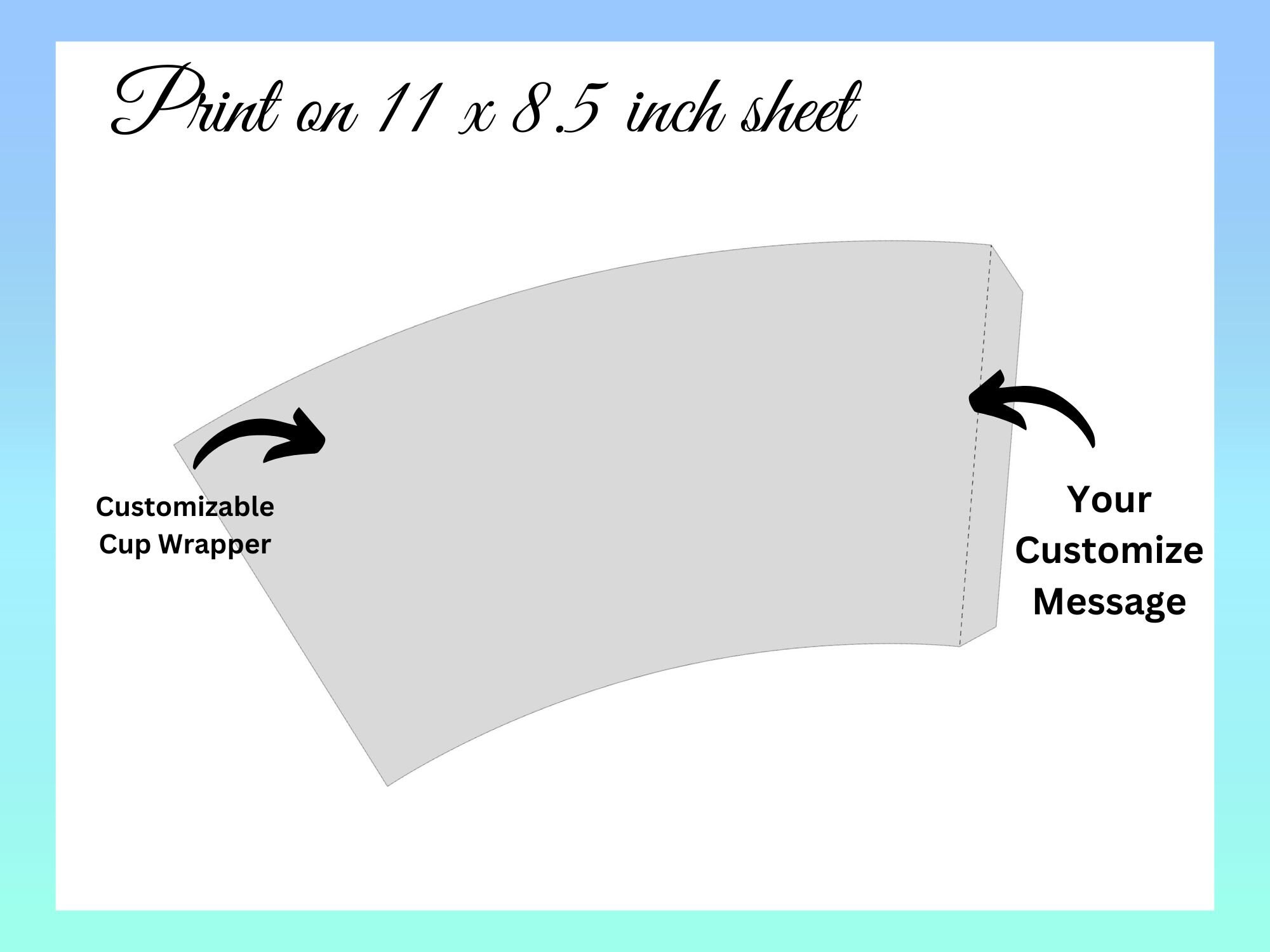 16oz Blank Paper Cup Wrapper Template, Styrofoam Coffee Cup Template ...