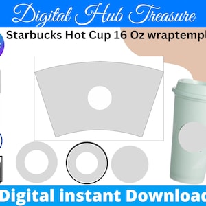 Starbucks Hot Cup Template Svg, 16 Oz Starbucks Full Wrap Template Svg ...