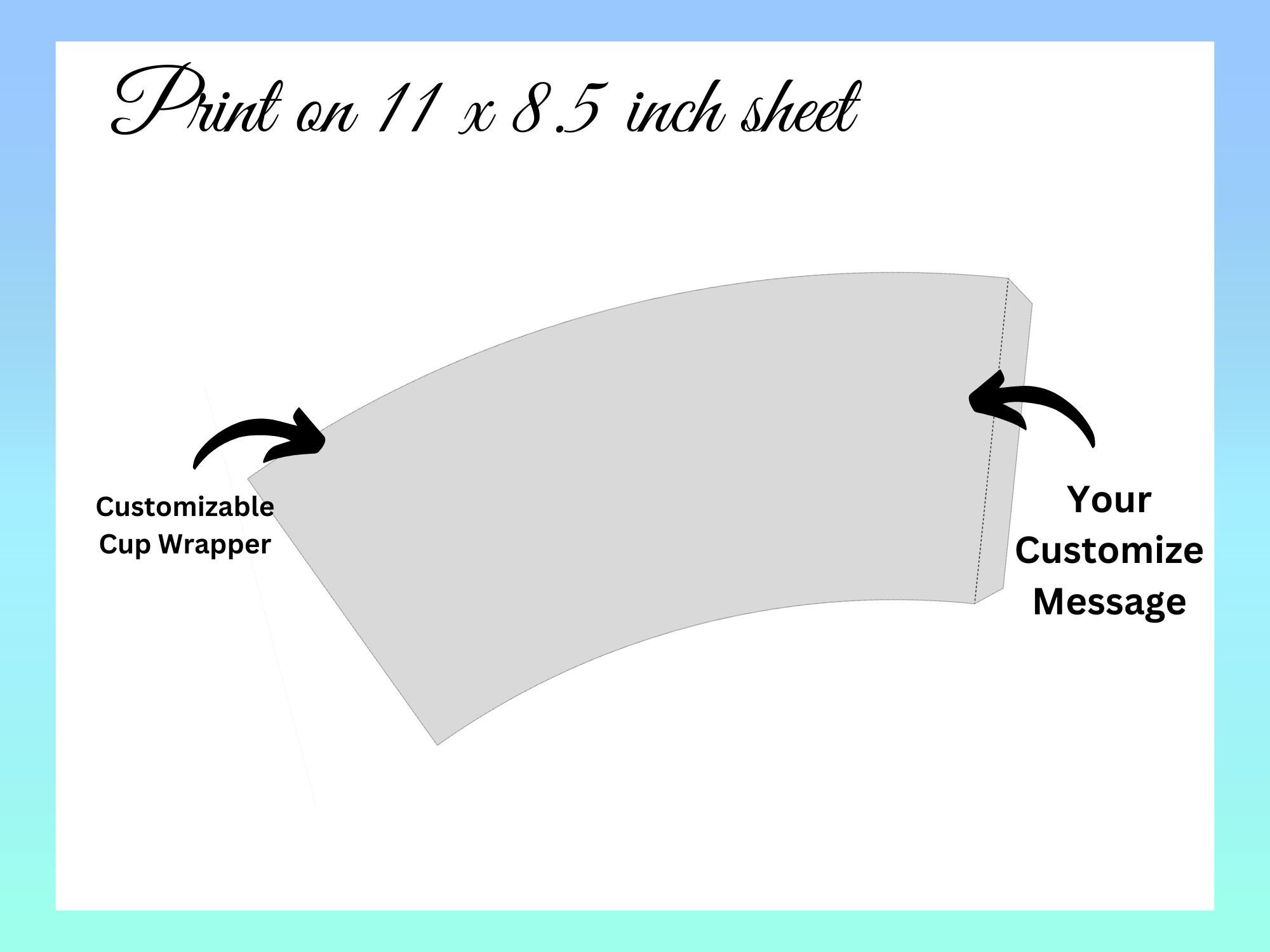 12oz Blank Paper Cup Wrapper Template, Styrofoam Coffee Cup Template ...