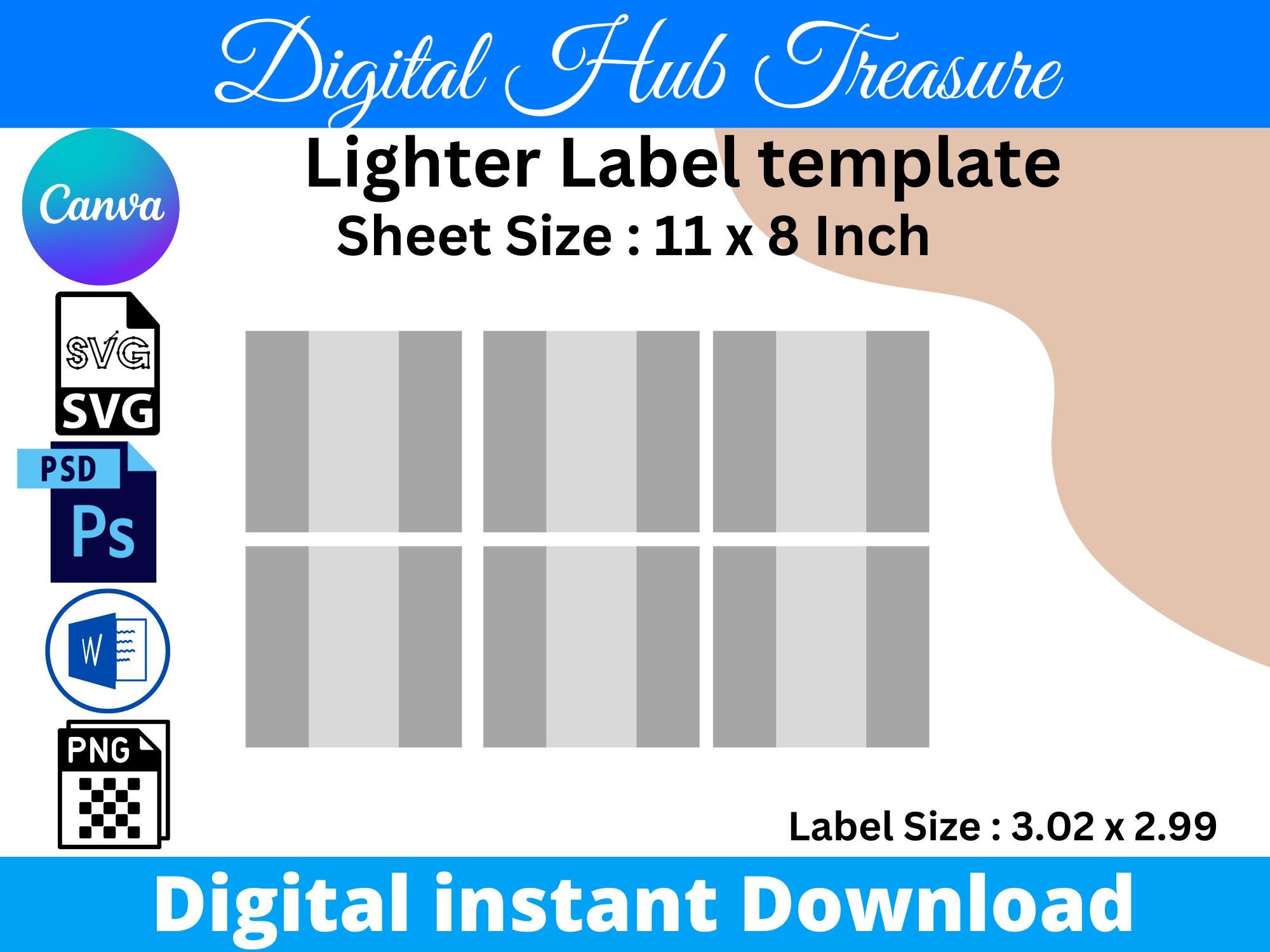 Lighter Label Template, Lighter Wrapper Template, Sublimation Template ...