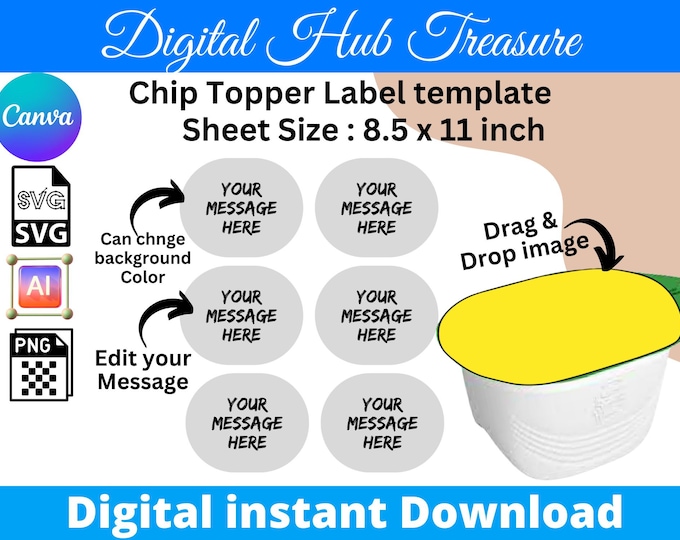 Snack Stack Topper Label Template, Snack Stack Chip Template, Snack ...