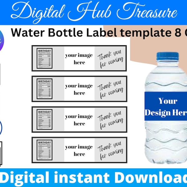 Personalized Water Bottle Template - Etsy