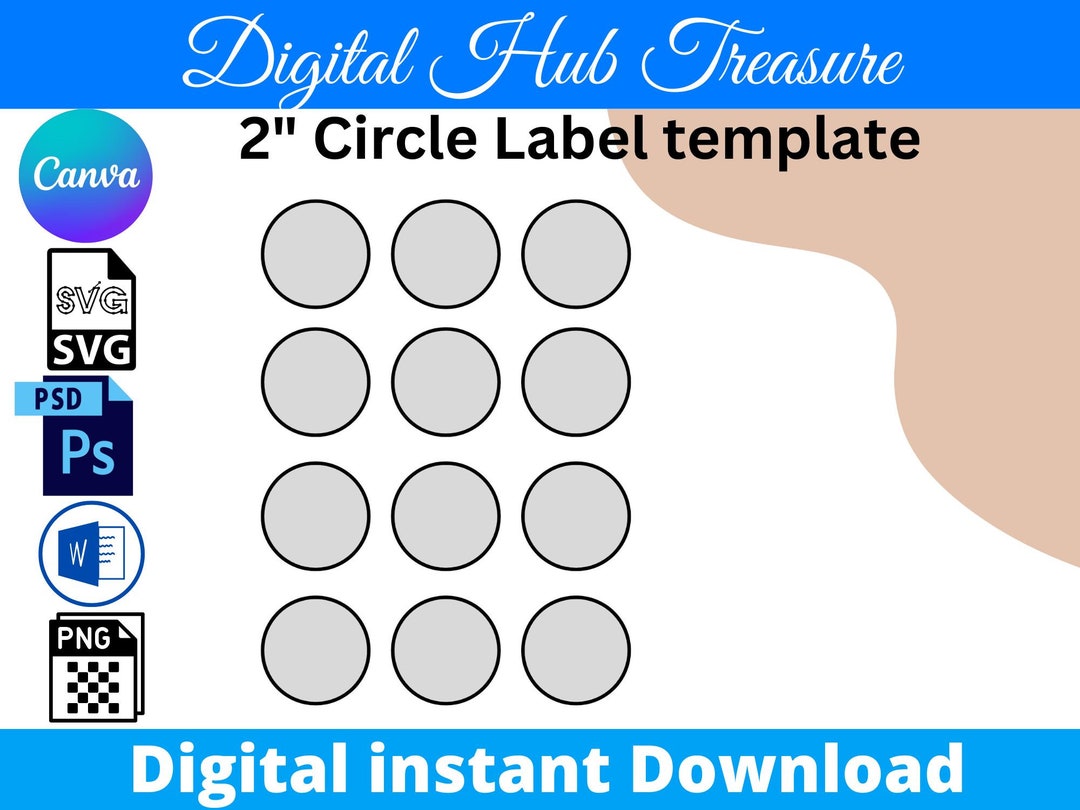 2 Inch Circle Label Template: DIY Sticker Design (digital Download) - Etsy