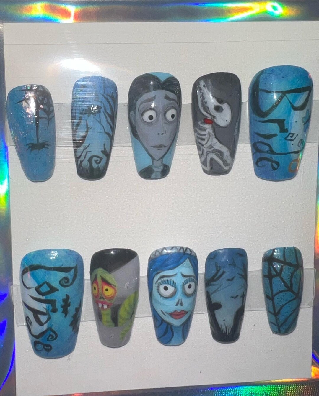Corpse Bride Inspired Nail Set - Etsy