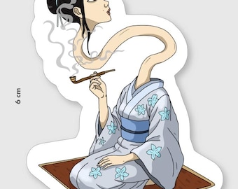 Japanese Yokai Rokurokubi Sticker – Vinyl Glossy Japanese Myth Anime ...