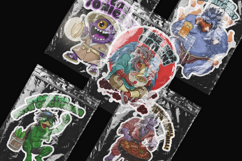 Sticker Bundle of Japanese Yokai - Japanese Theme Sticker of Yokai With ...