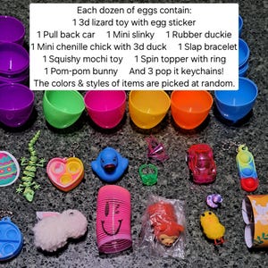 Prefilled Easter Eggs With Toys, 3d,pop-its,slinky. 12 - 24 Filled Eggs ...