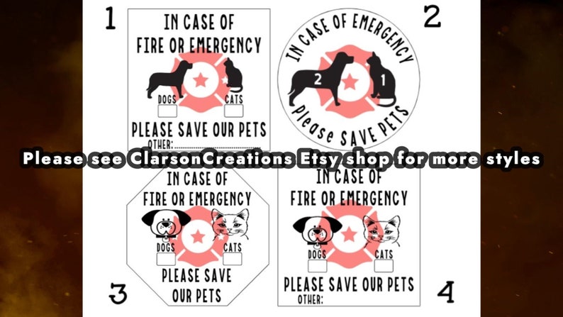 Personalized Emergency Pet Vinyl Sticker for Windows and Doors ~ Pet ...