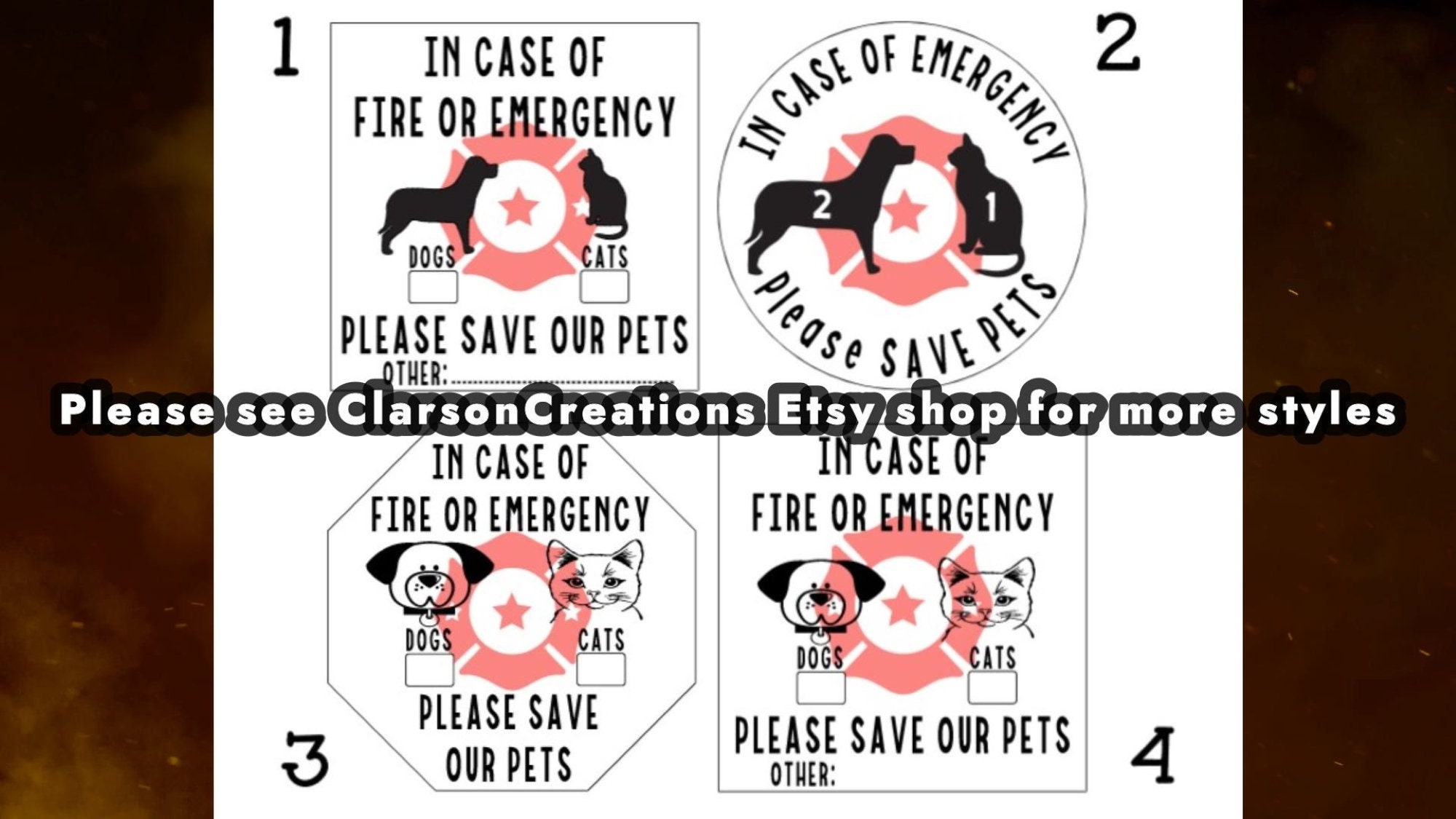 Personalized Emergency Pet Vinyl Sticker for Windows and Doors ~ Pet ...