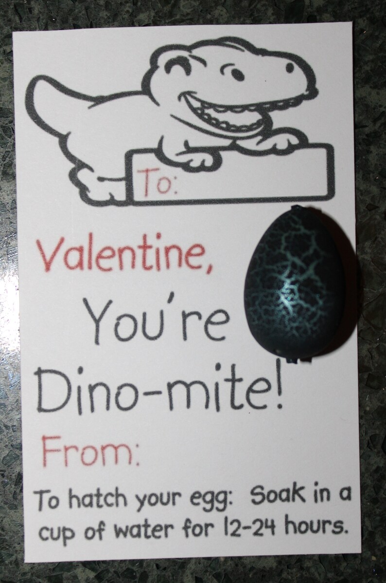 Dinosaur Valentines Day Cards, 1-24 CARDS, Egg Hatching Dinomite ...