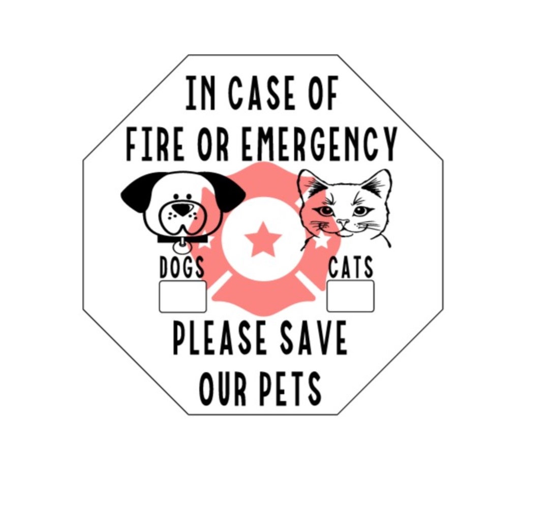 Emergency Pet Vinyl Sticker for Windows and Doors ~ Pet Emergency ...