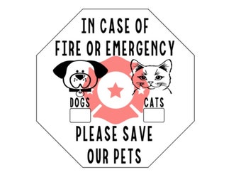 Personalized Emergency Pet Vinyl Sticker for Windows and Doors ~ Pet ...
