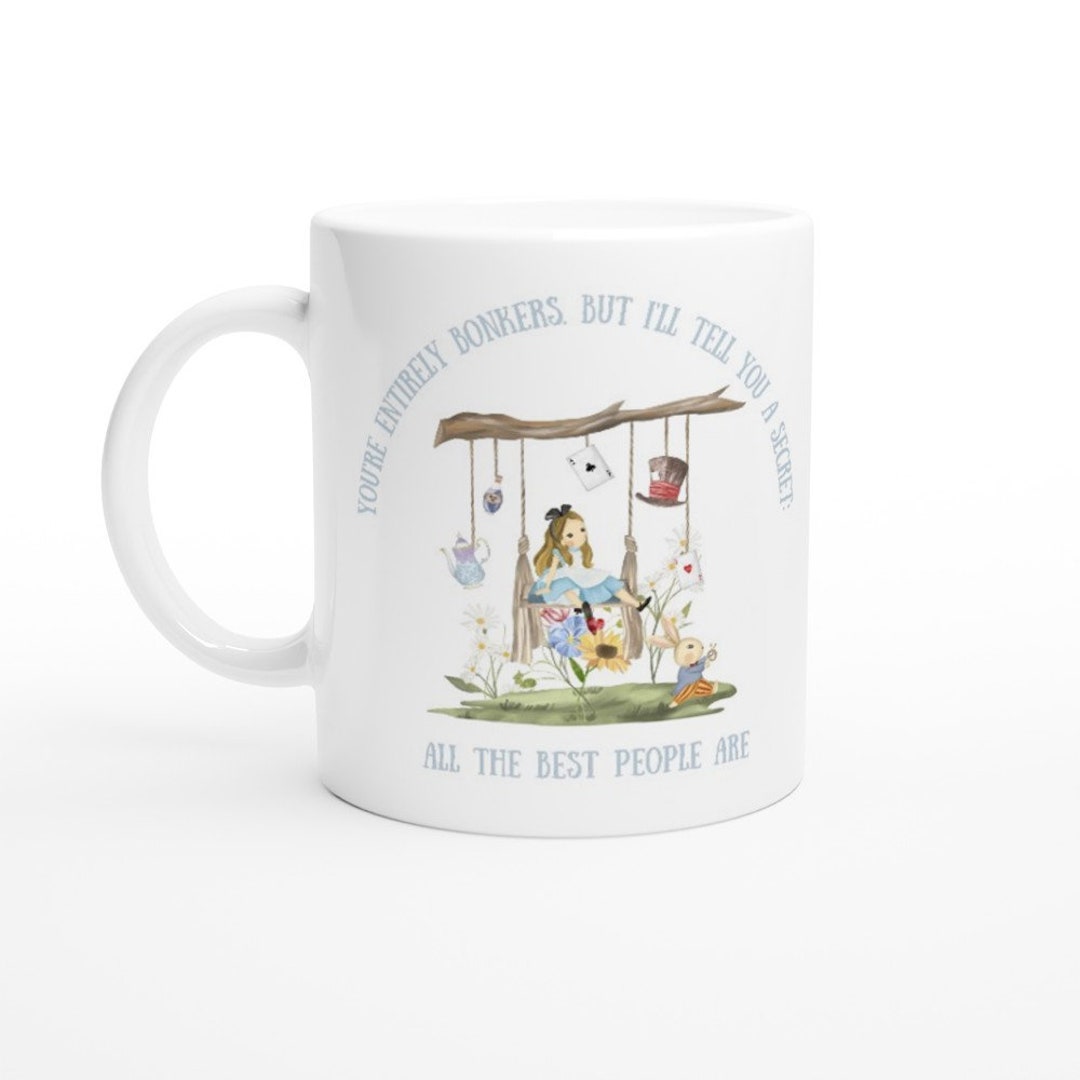 Bonkers Alice in Wonderland White 11oz Ceramic Mug, Alice's Adventures ...