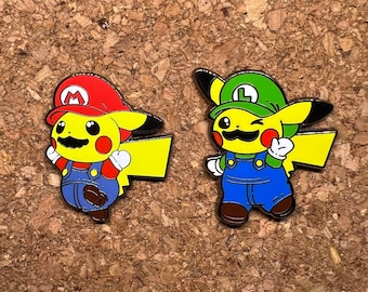 Pika Mario / Pikachu Suit / Super Mario Bros. / Pokemon / Game Pin - Etsy