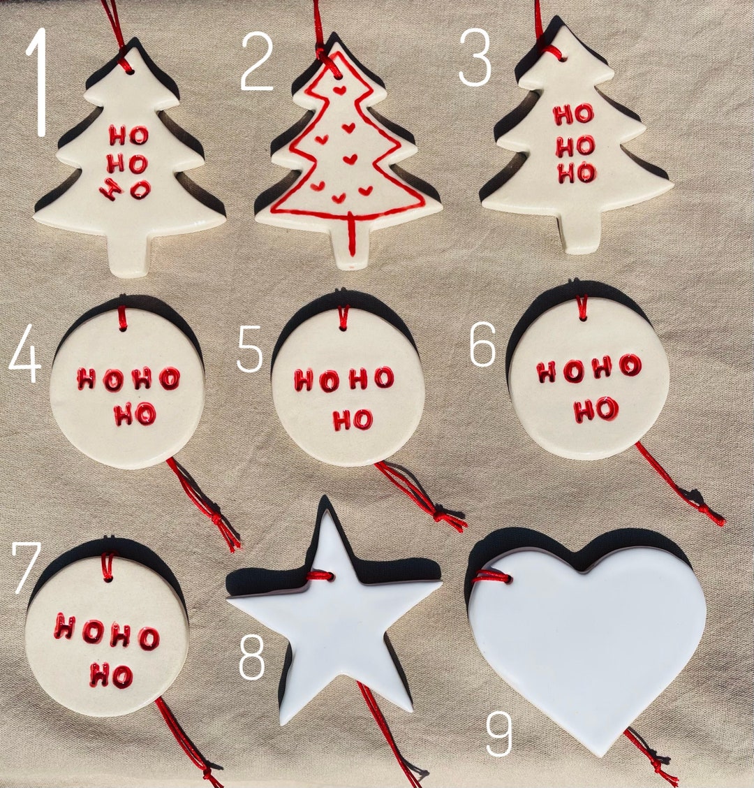 Ceramic Christmas Ornament Set Handmade Ceramic Christmas Ornament Set ...