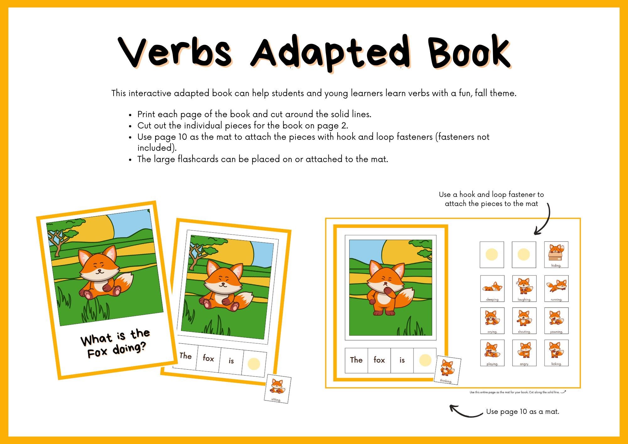 Interactive Verb Booklet - PNG - Etsy