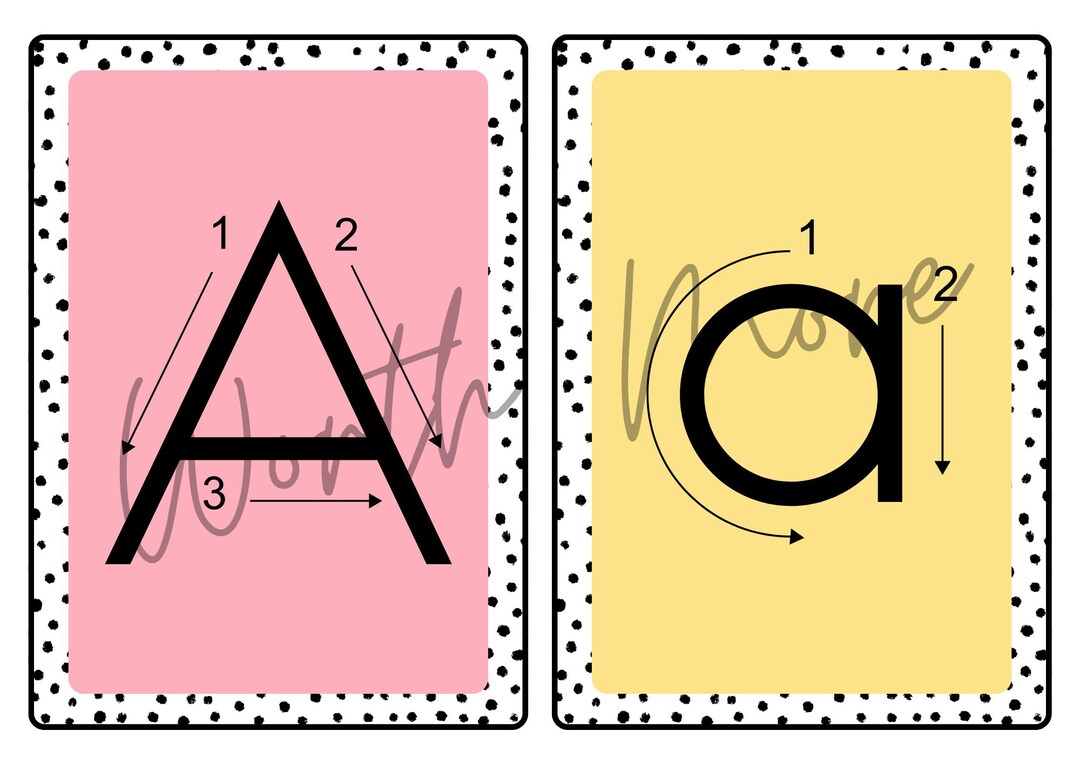 Alphabet Flashcards & Trace Cards, PNG - Etsy
