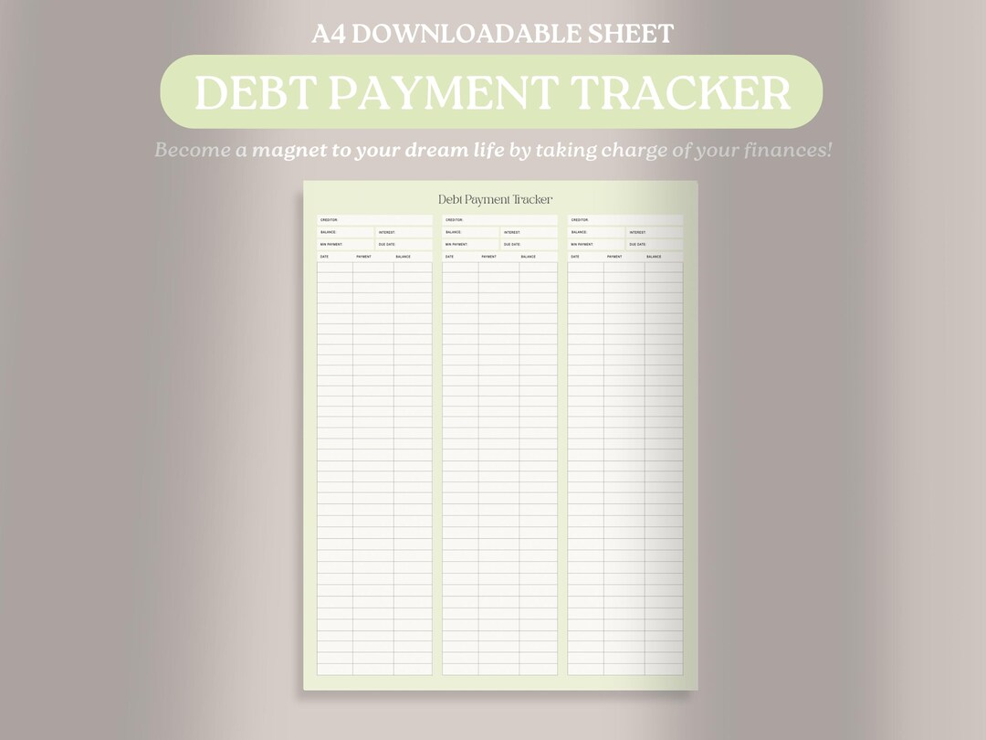 Debt Payment Tracker Aesthetic Downloadable for iPad or Printable ...