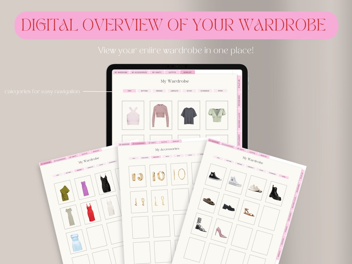 Digital Wardrobe Planner Capsule Wardrobe Digital Planner Aesthetic ...