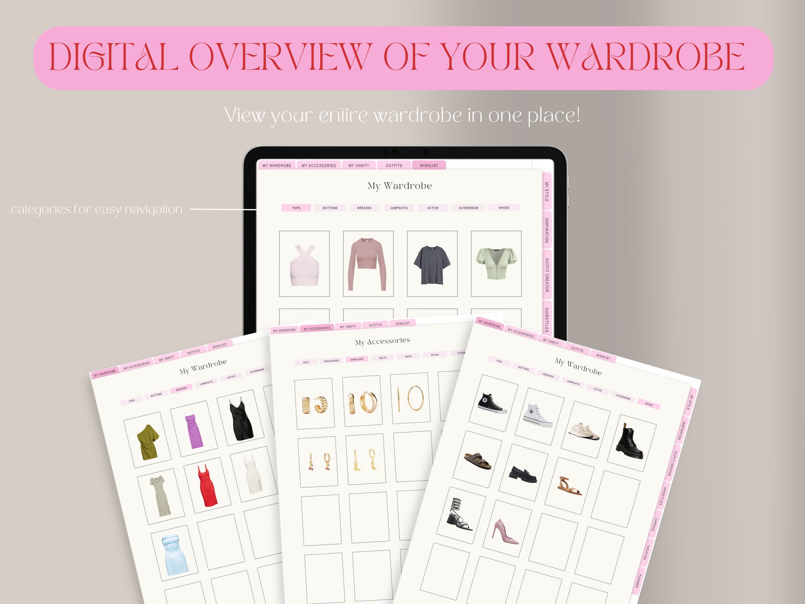 Digital Wardrobe Planner Capsule Wardrobe Digital Planner Aesthetic ...