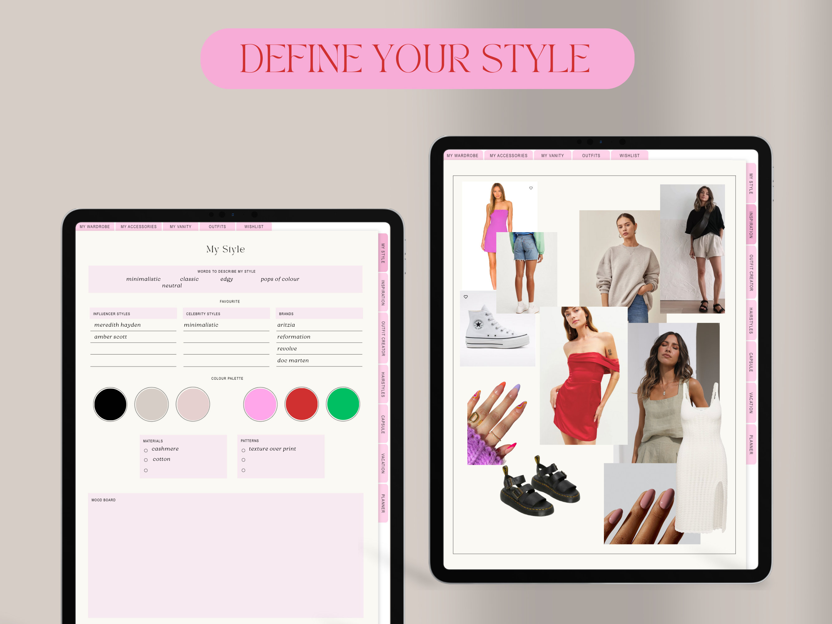 Digital Wardrobe Planner Capsule Wardrobe Digital Planner Aesthetic ...