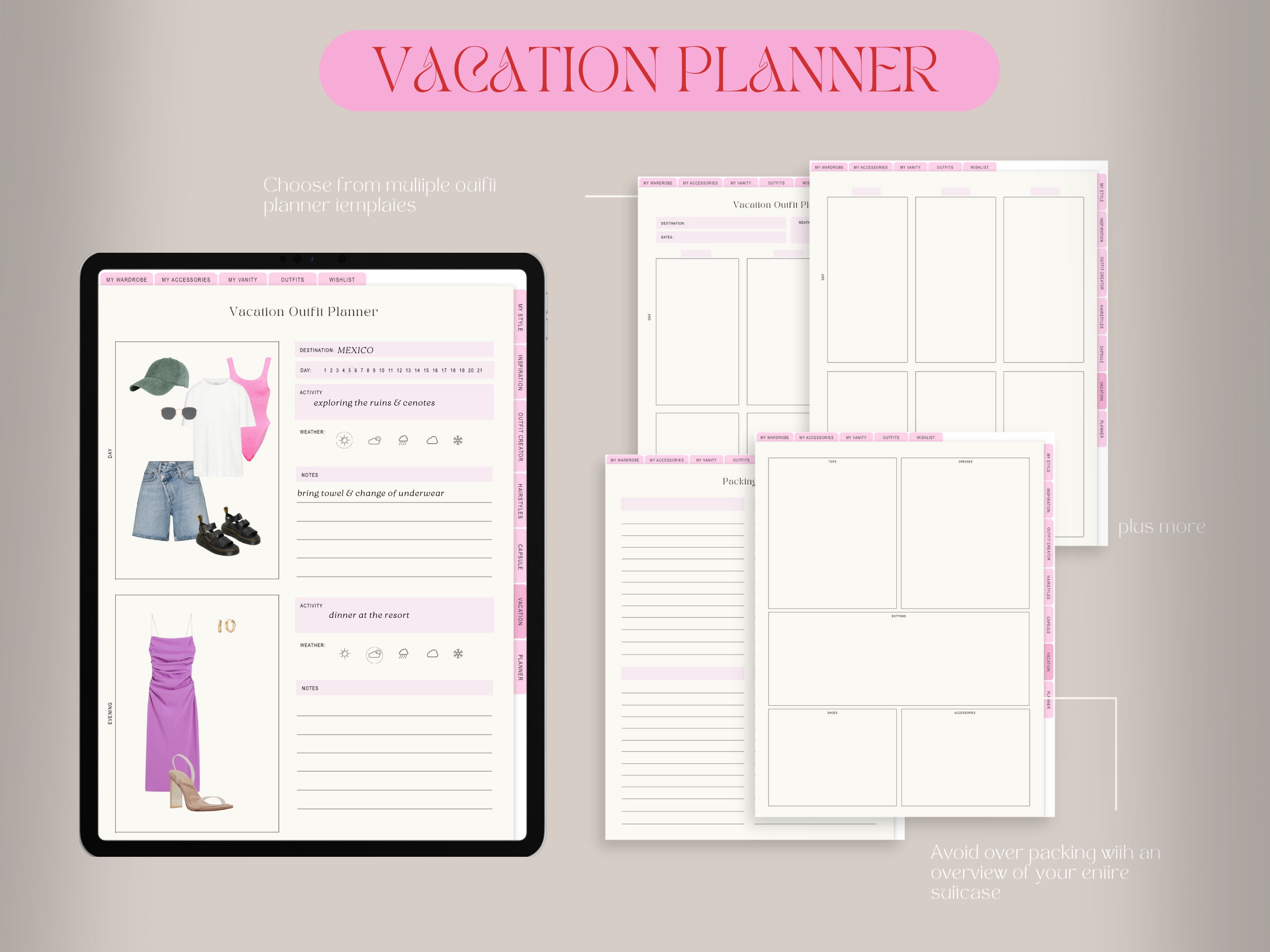 Digital Wardrobe Planner Capsule Wardrobe Digital Planner Aesthetic ...