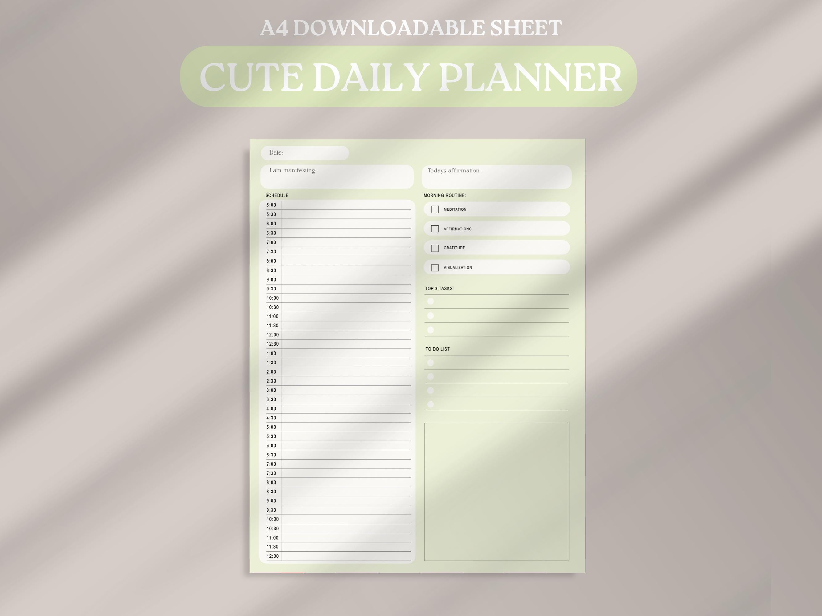 Daily Schedule Template for Manifestation iPad Goodnotes Aesthetic ...