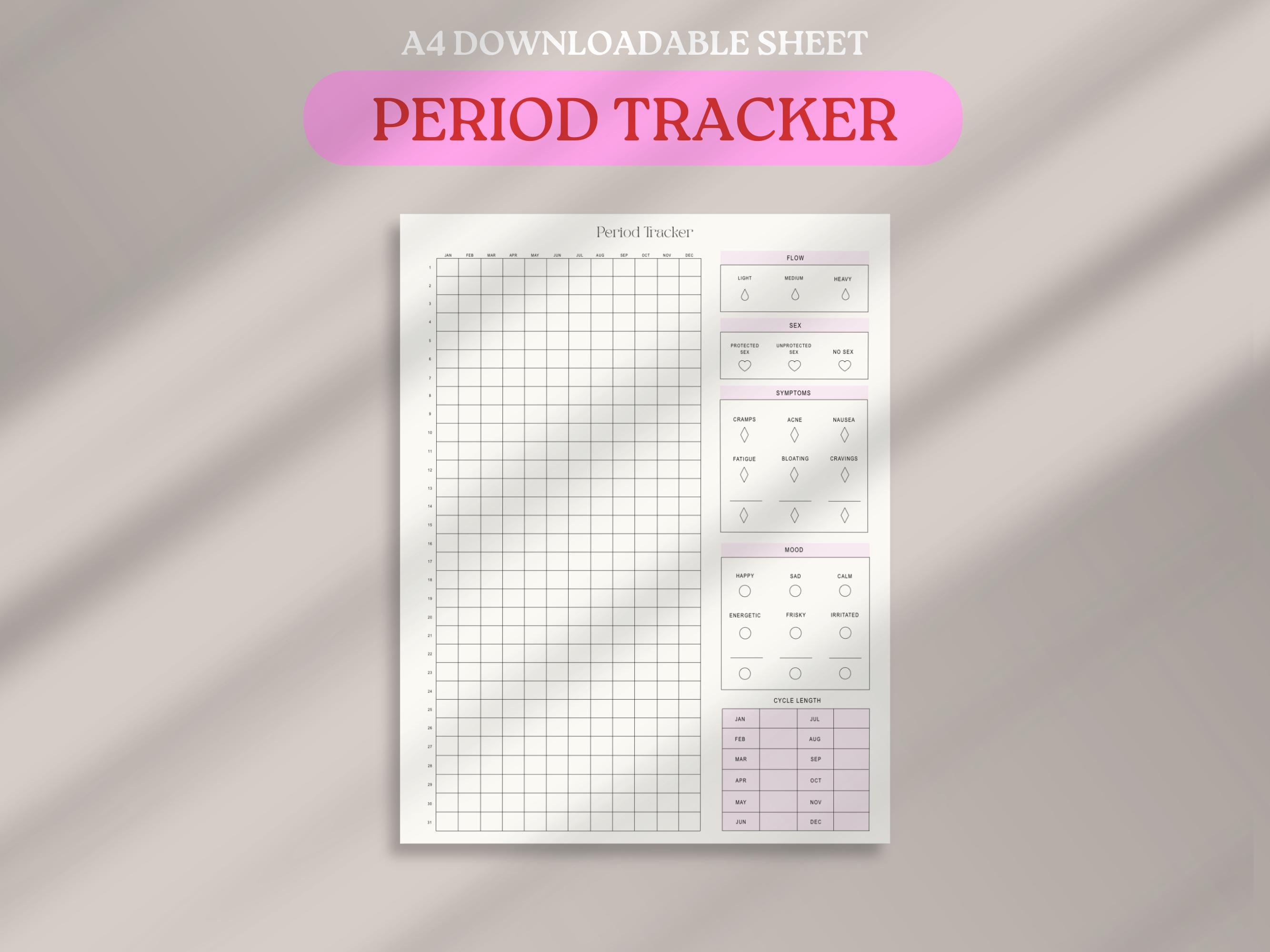 Period Moon Cycle Tracker Aesthetic Downloadable for iPad or Printable ...