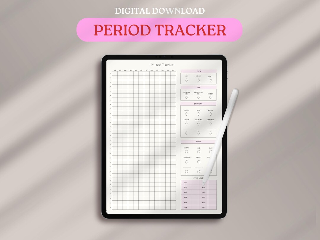 Period Tracker Aesthetic Downloadable for iPad or Printable | Cute Moon ...